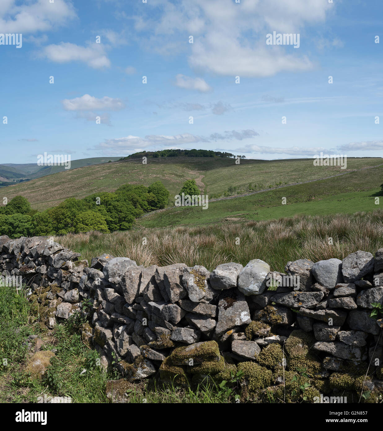 The Bowland Fells high above Whitewell in the heart of Lancashire, UK ...