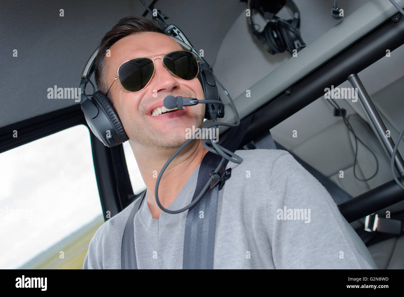 Portrait of pilot in aircraft Stock Photo - Alamy