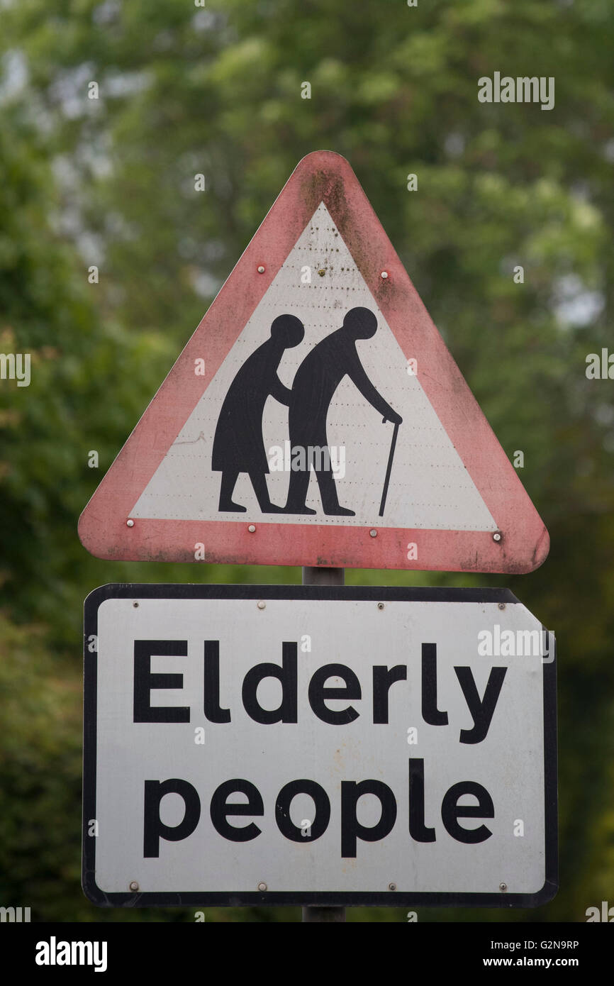 elderly people sign warning hazard slow drivers speed safety oap ...