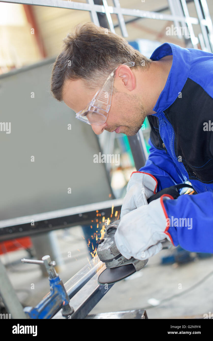 polishing a steel Stock Photo - Alamy
