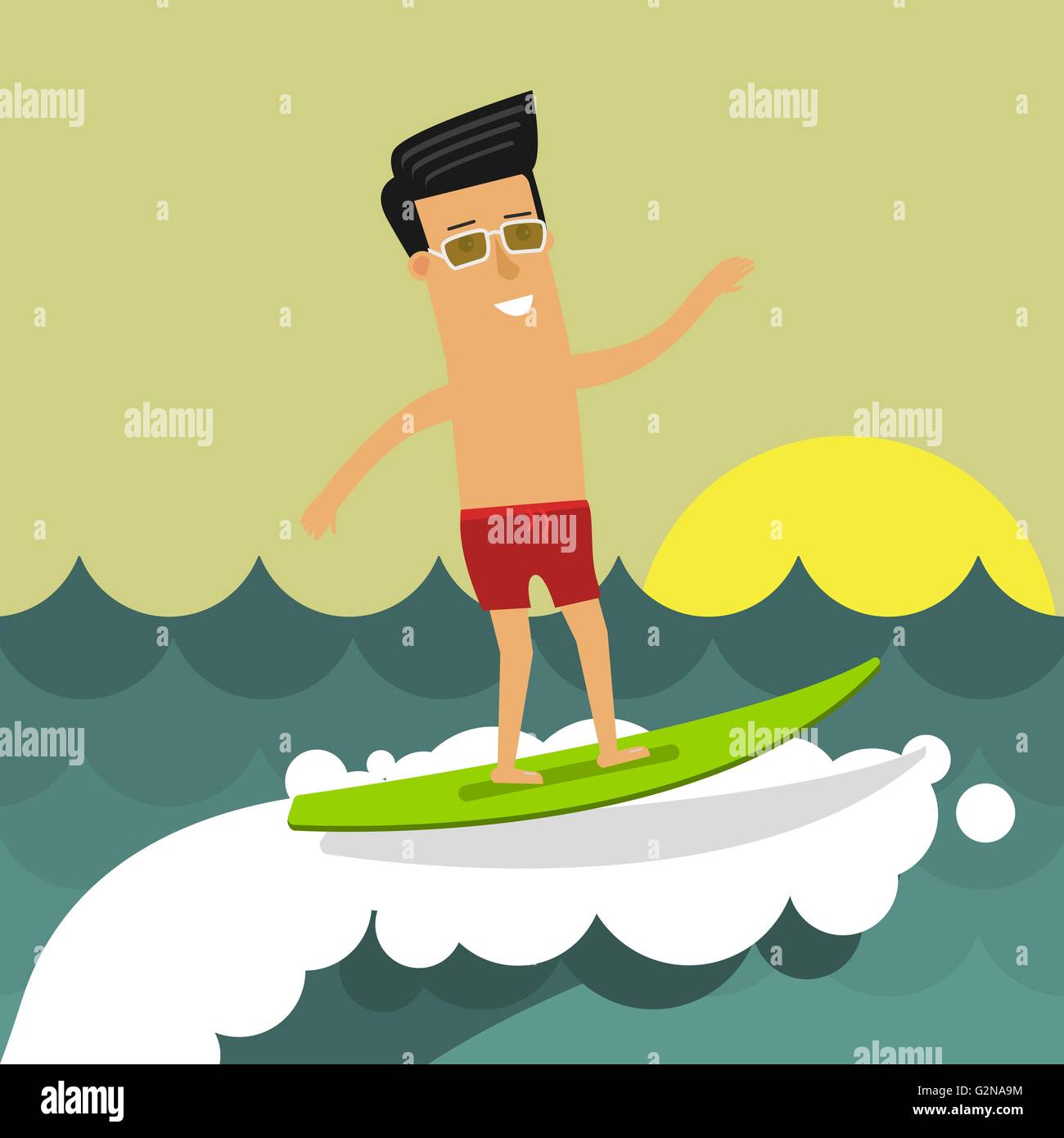 Surfing summer vacation cruise Stock Vector Images - Alamy