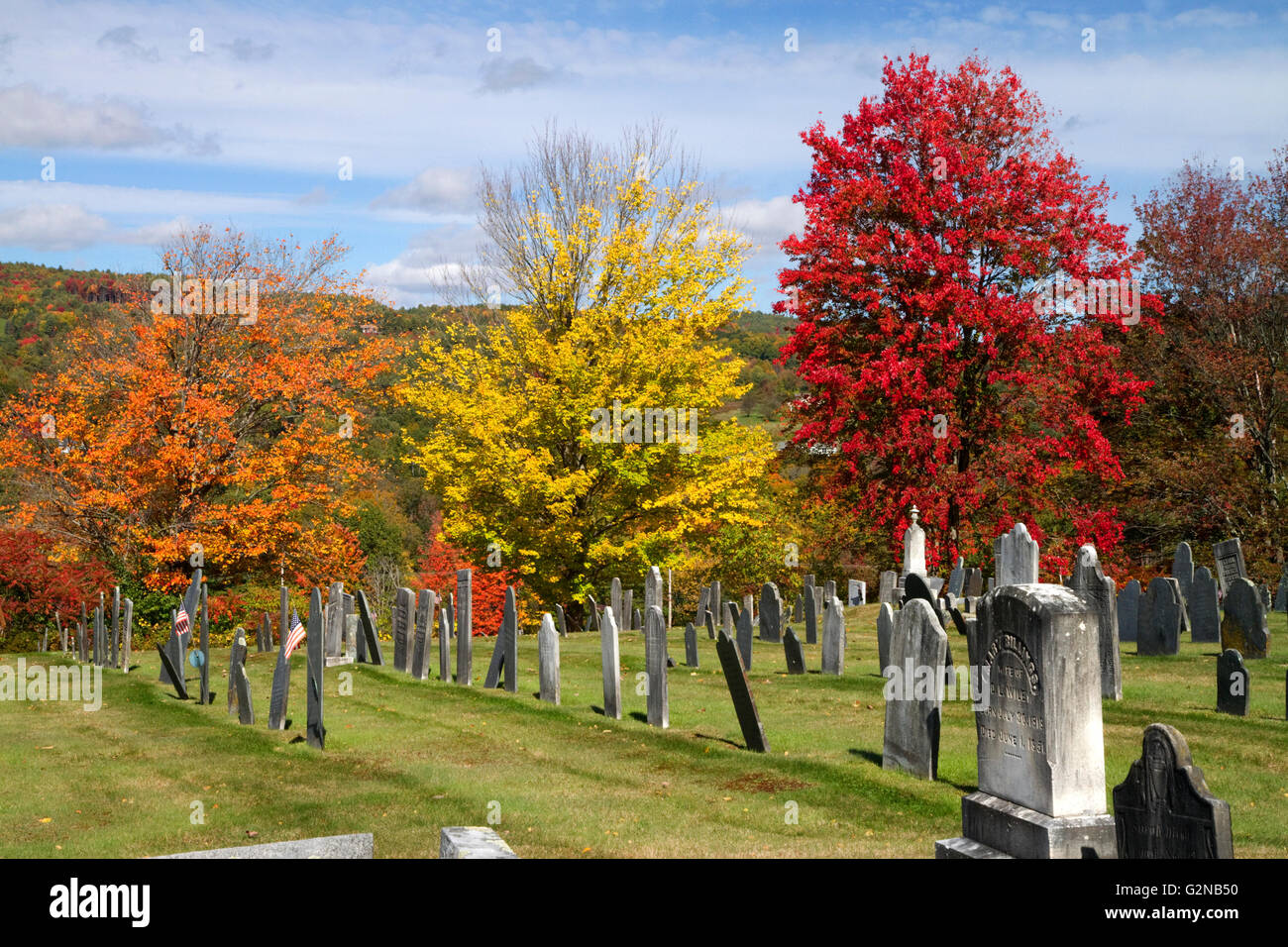 Rockingham Meeting House Cemetery in Rockingham, Vermont, USA Stock ...