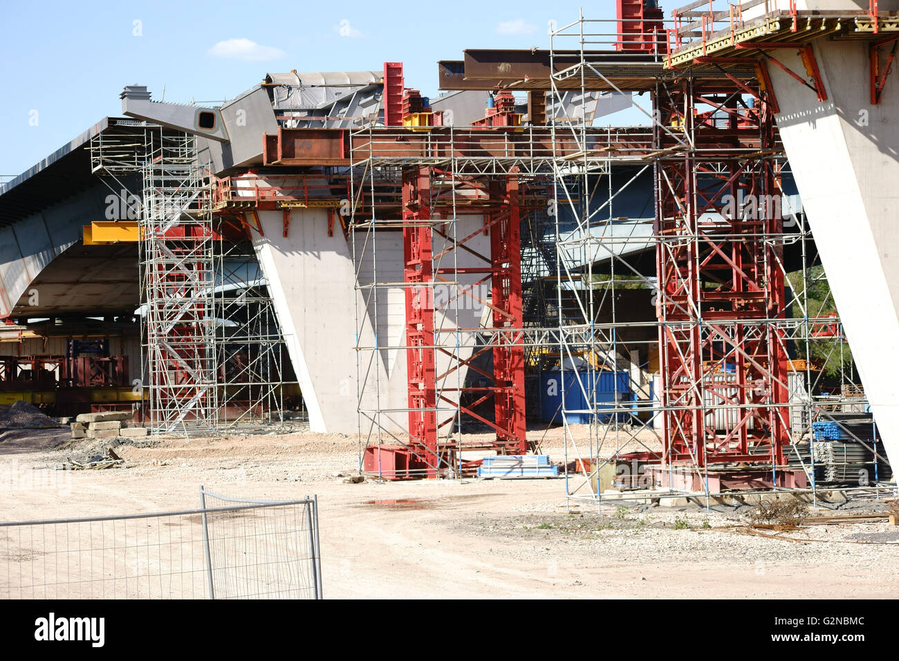 Bridge construction site Stock Photo - Alamy