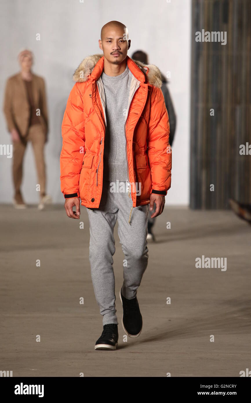 A model walks the runway during the Todd Snyder New York Fashion Week ...