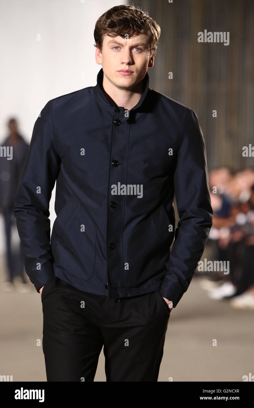 A model walks the runway during the Todd Snyder New York Fashion Week ...