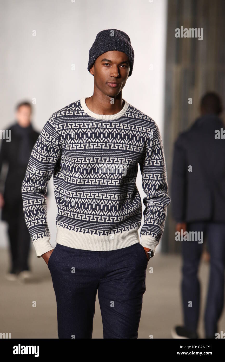 A model walks the runway during the Todd Snyder New York Fashion Week ...