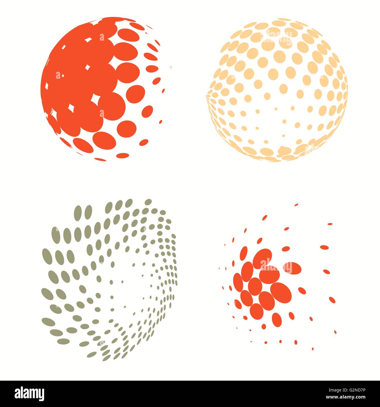 Set of colorful logos halftone Circles Logo, vector illustration Stock ...