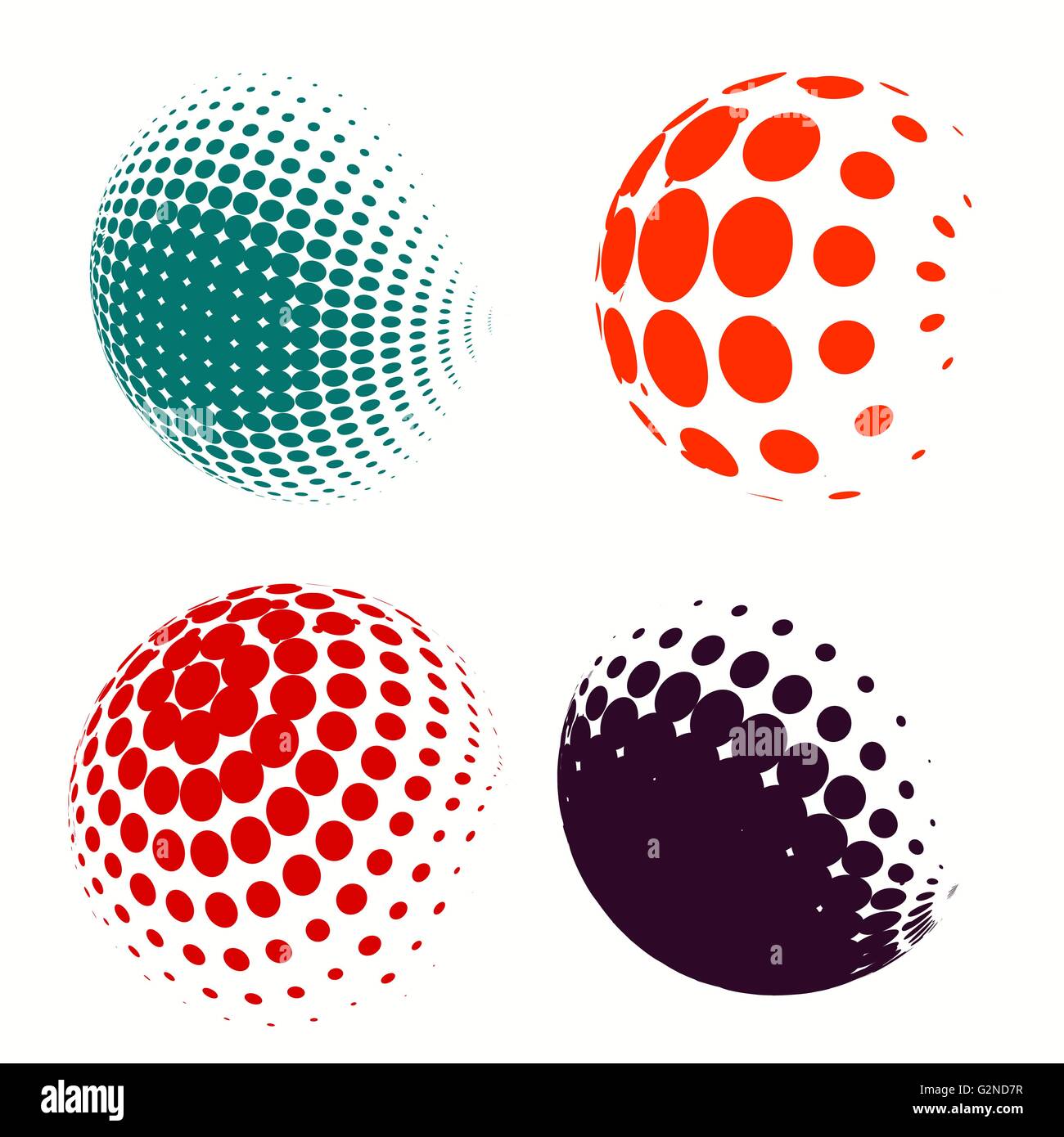 Set of colorful logos halftone Circles Logo, vector illustration Stock ...