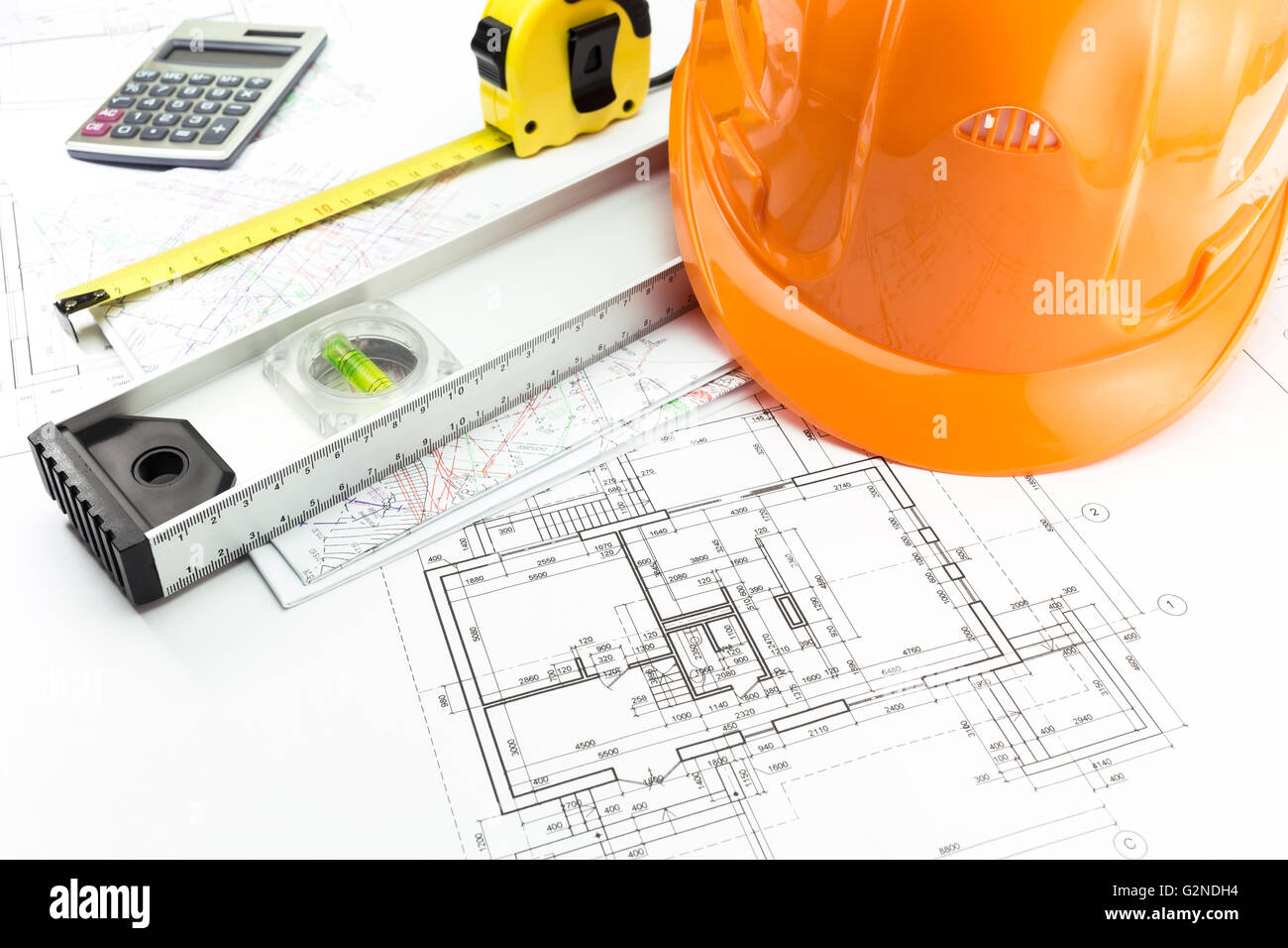 Construction drawing safety helmet hi-res stock photography and images ...