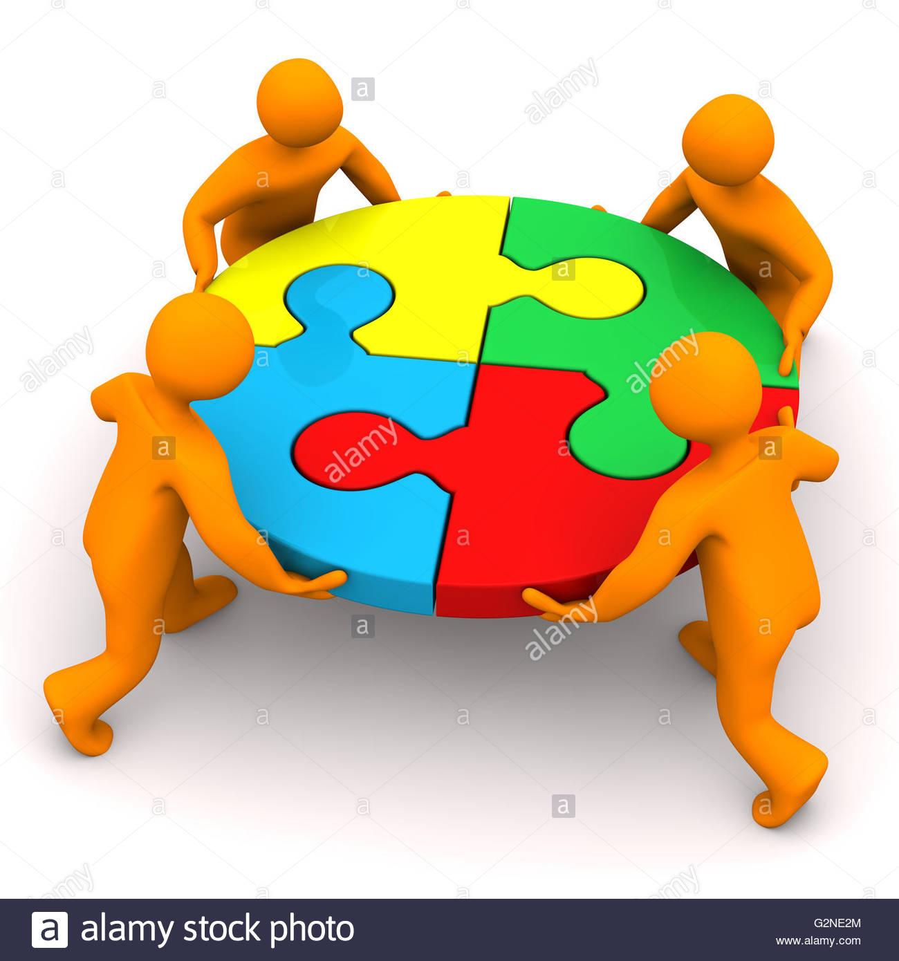 Cartoon Illustration Cooperation On Circle Stock Photos & Cartoon ...