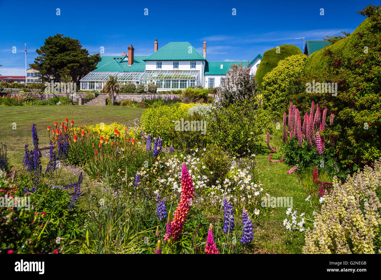 Government House in Stanley, East Falkland, Falkland Islands, British ...
