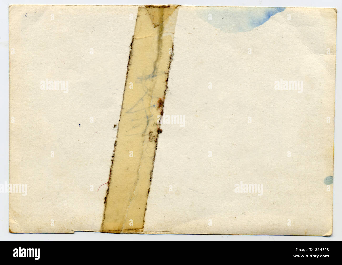 Back of an old photograph repaired with tape Stock Photo - Alamy