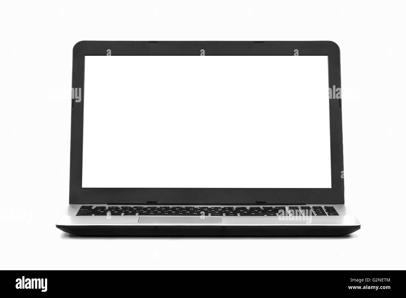 laptop blank screen white background desktop - stock image Stock Photo ...