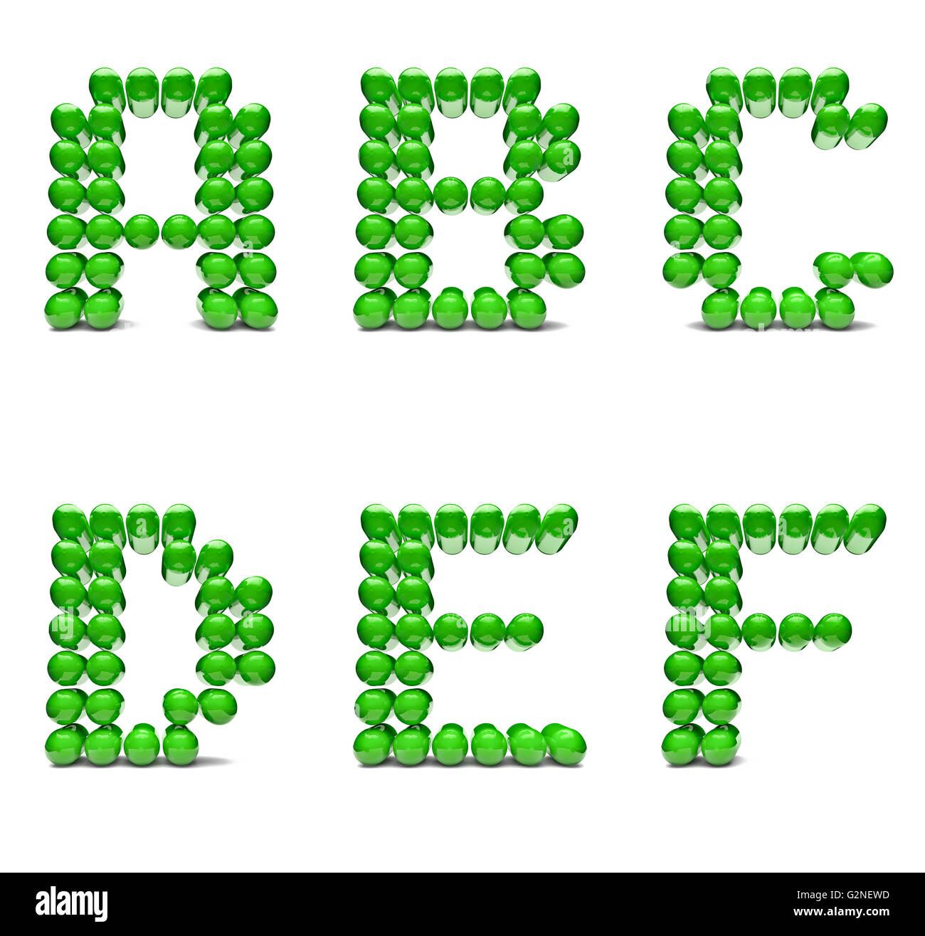 3D illustration of dot matrix alphabet Stock Photo - Alamy