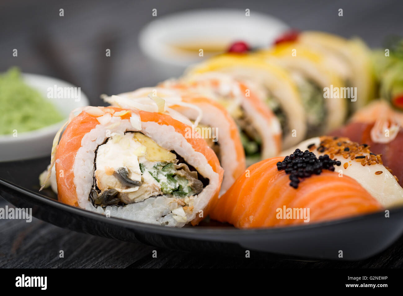 sushi roll raw makki fresh food seafood susi - stock image Stock Photo ...