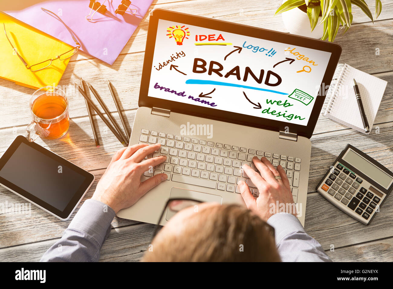 Brand Branding Design Marketing Drawing Concept - Stock Image Stock ...