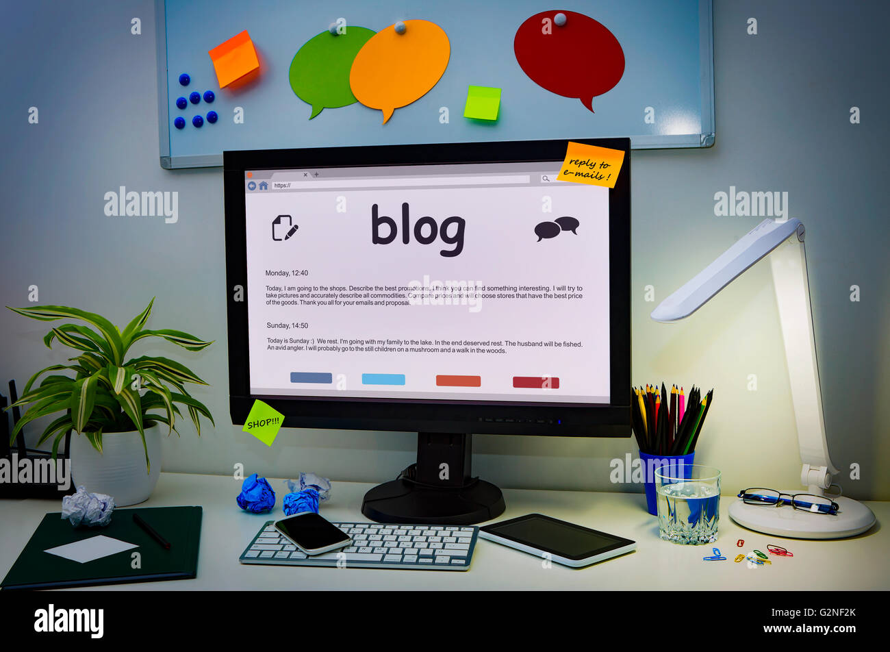 Blog Weblog Media Digital Social Dictionary Online Concept - Stock ...