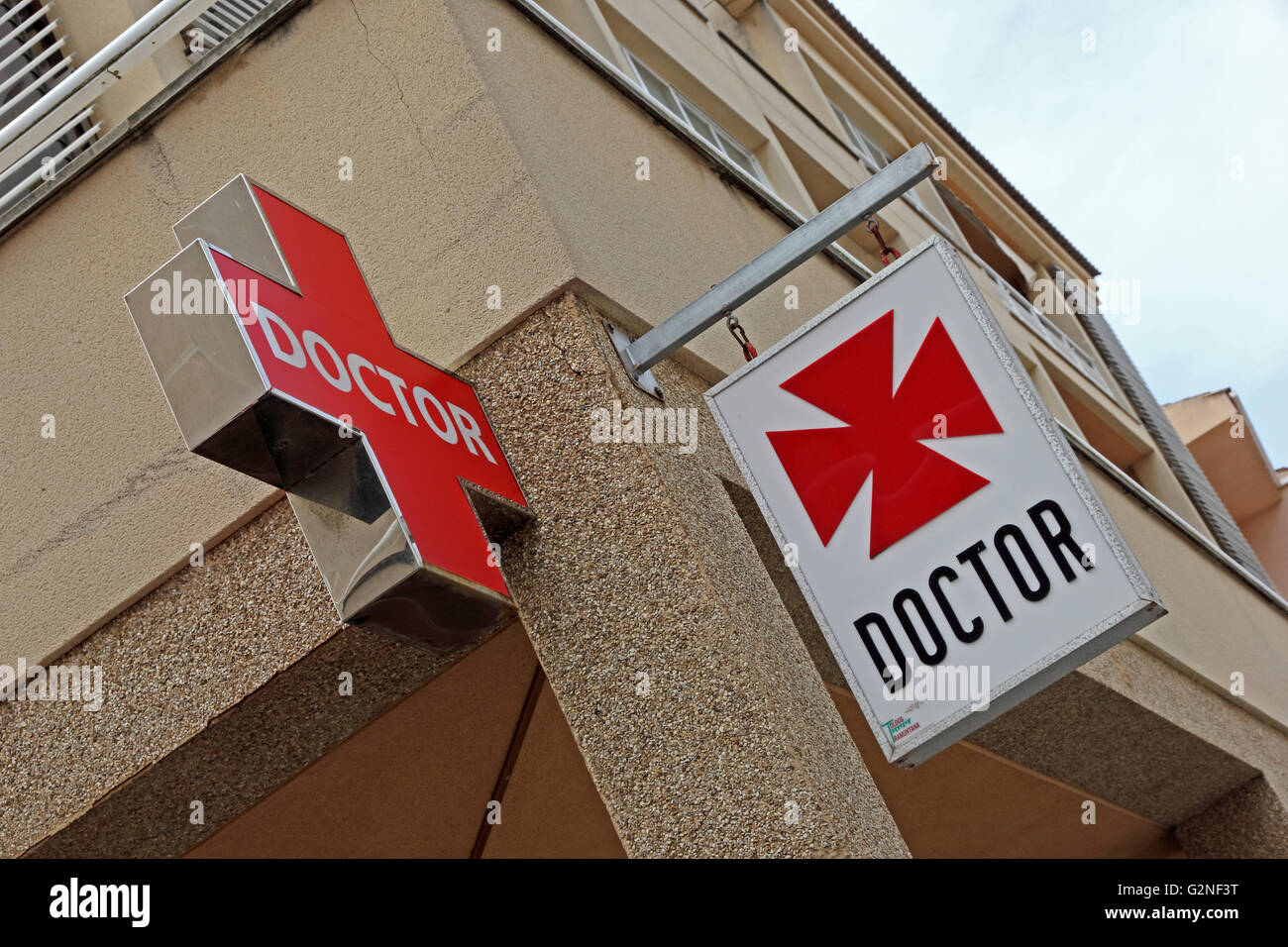 Red Cross, Doctor signs, Mallorca, Spain Stock Photo - Alamy