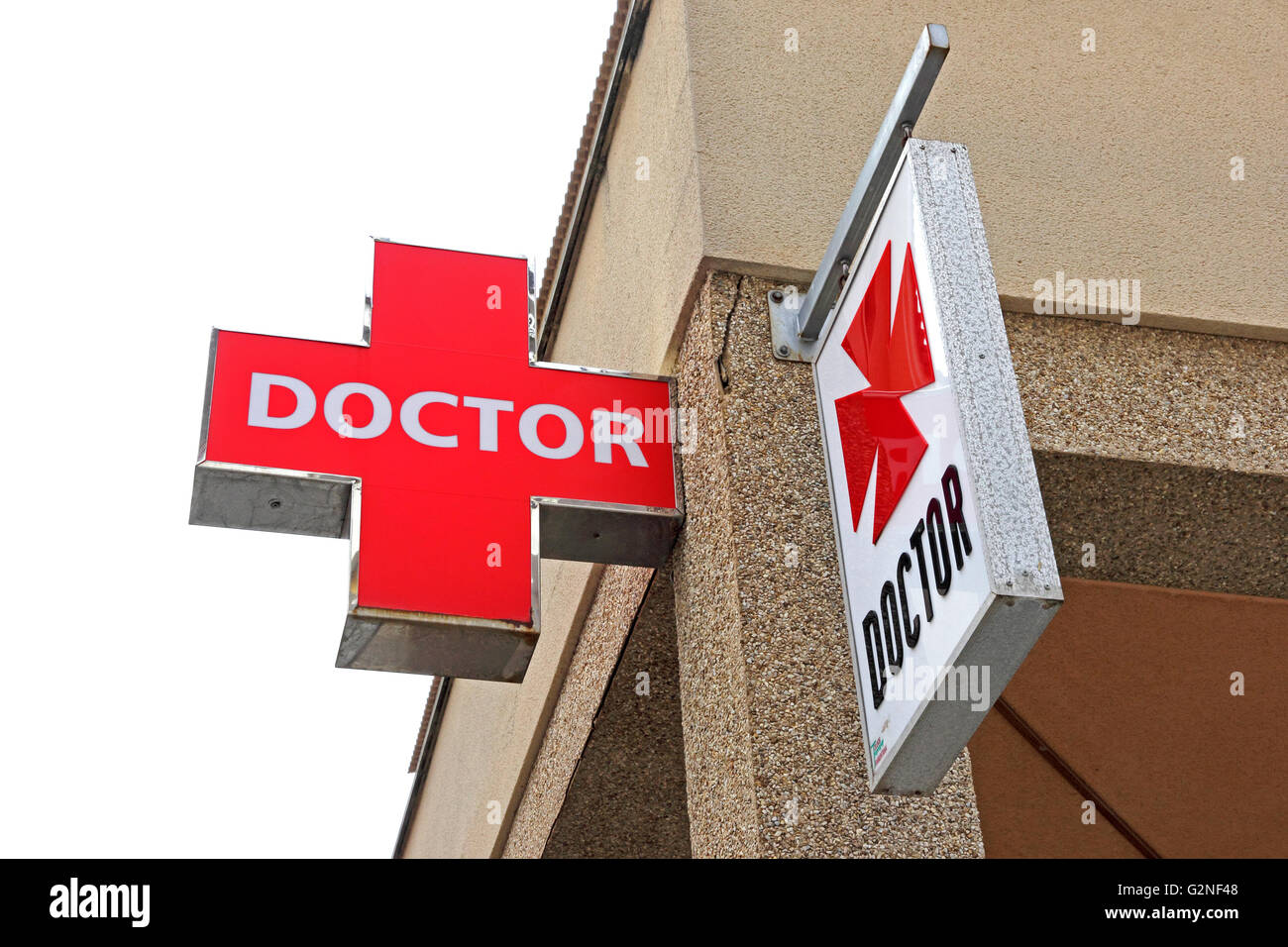 Red Cross, Doctor signs, Mallorca, Spain Stock Photo - Alamy