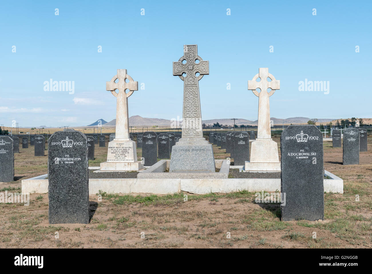 SPRINGFONTEIN, SOUTH AFRICA - FEBRUARY 16, 2016: The cemetery with ...