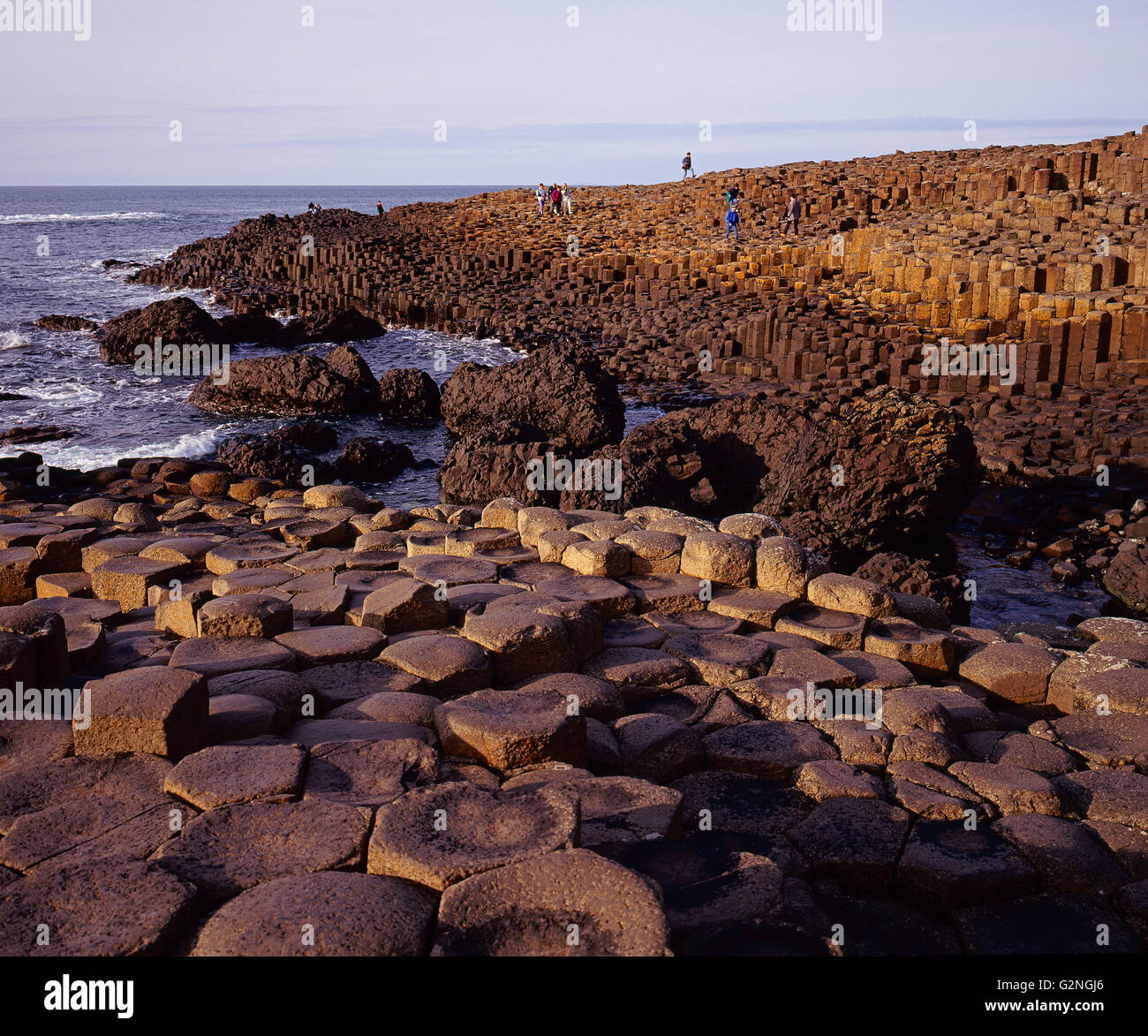 Giant's Causeway, interlocking basalt columns as a result of volcanic ...