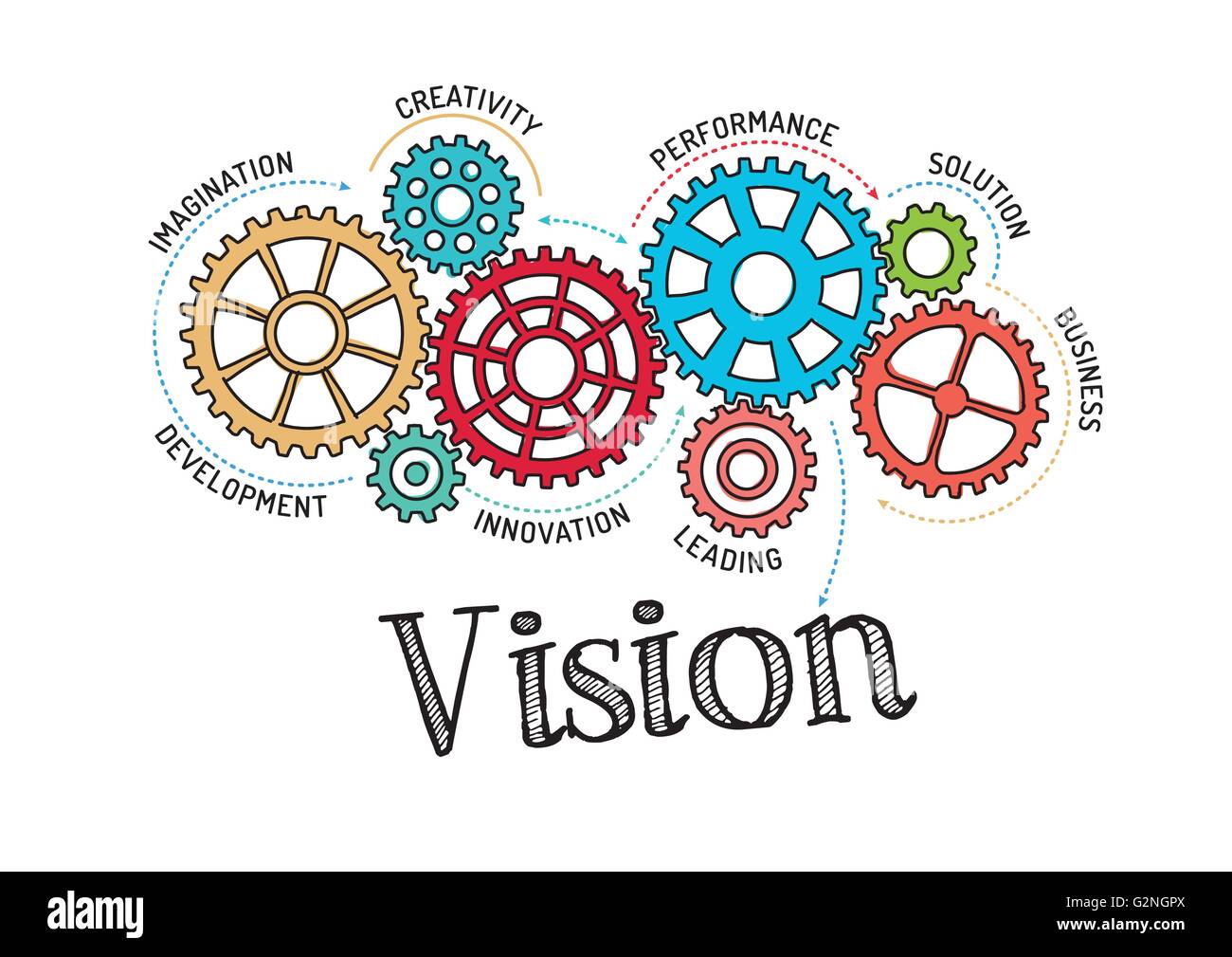 Gears and Vision Mechanism Stock Vector Image & Art - Alamy