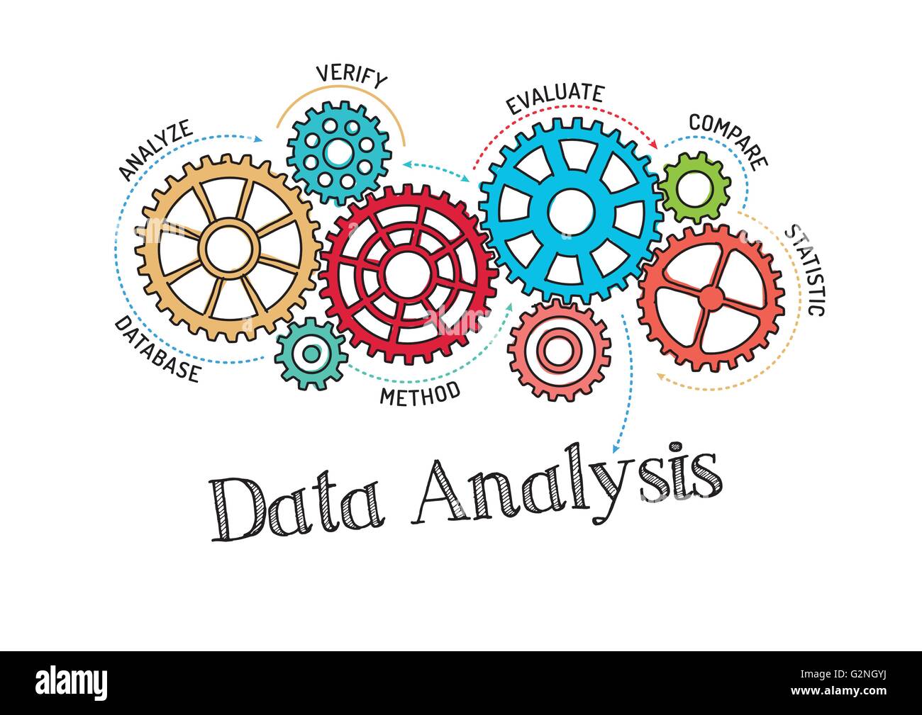 Information concept data gears Cut Out Stock Images & Pictures - Alamy