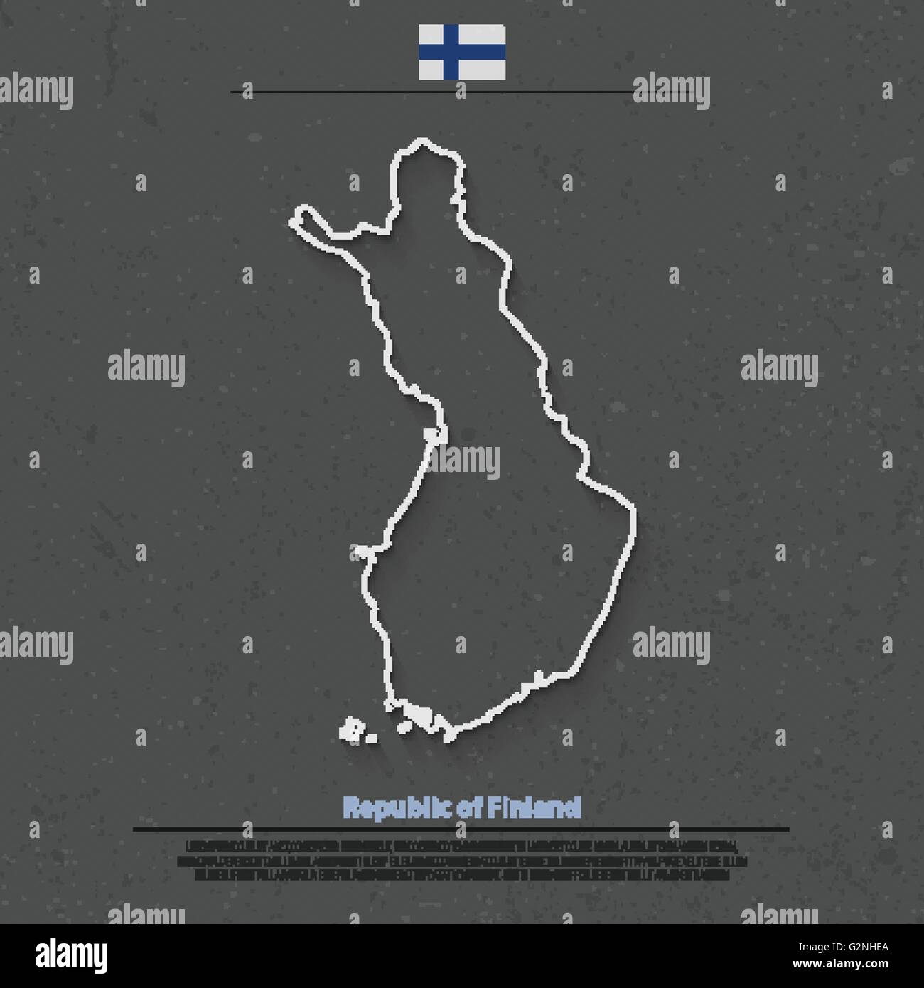 Republic of Finland isolated map and official flag icons. vector ...