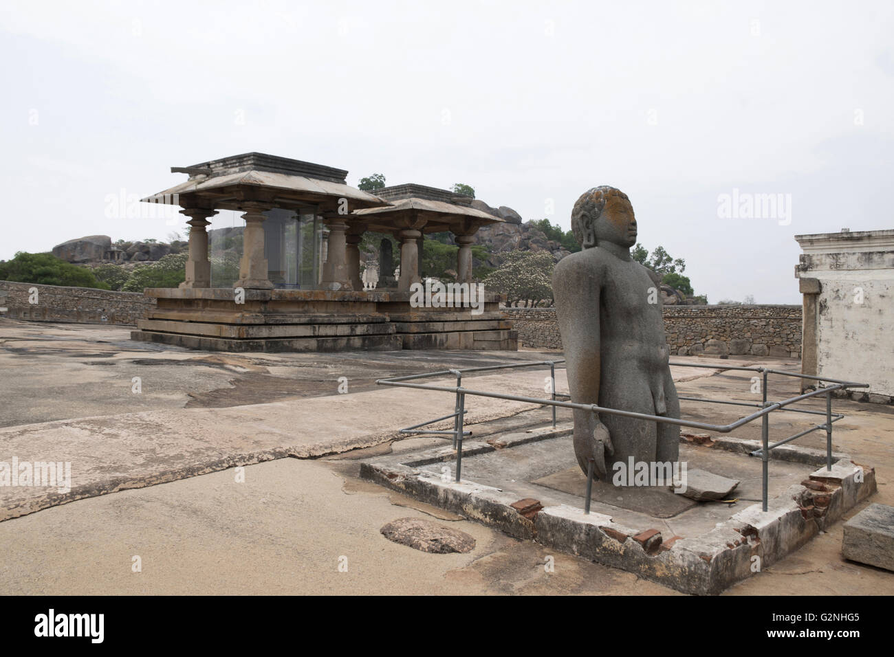 A rare statue of Bharata, brother of Bahubali, Chandragiri hill temple ...