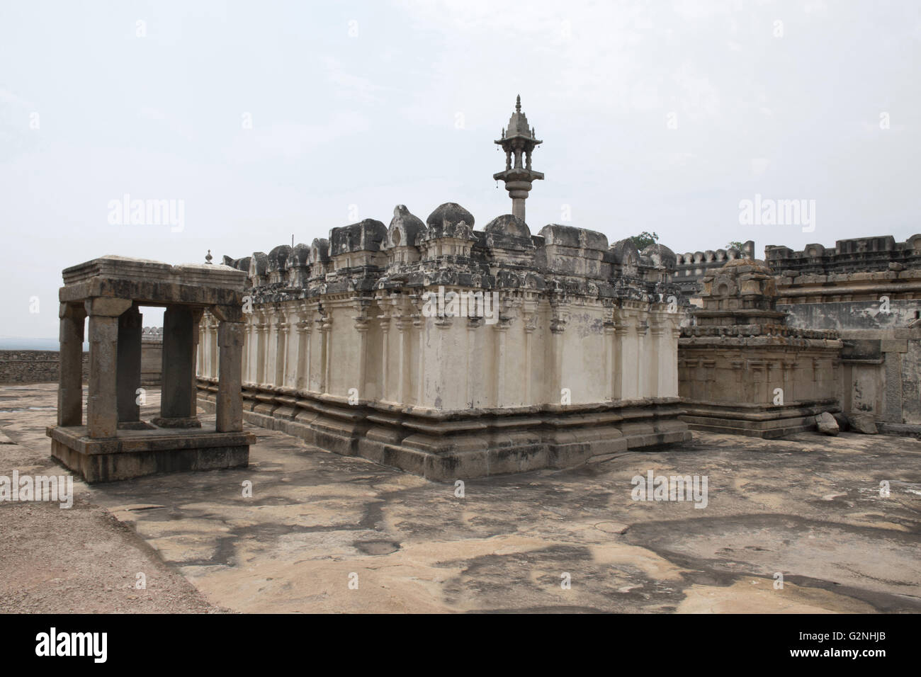 Rear view of Shasana Basadi, Chandragiri hill, Sravanabelgola ...