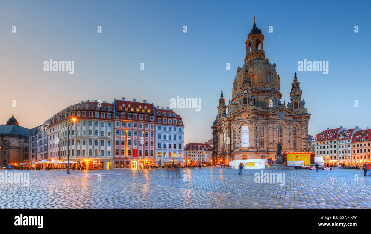 Neumarkt square in the old town of Dresden, Germany. HDR image Stock ...