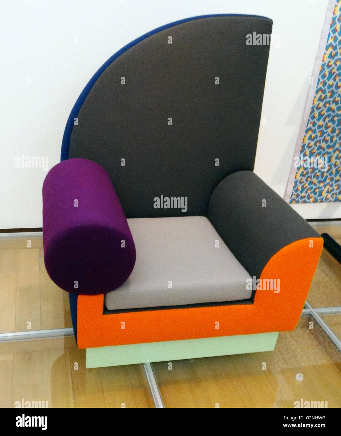 Armchair Bel Air, by Peter Shire (b. 1947) a Los Angeles artist Stock ...