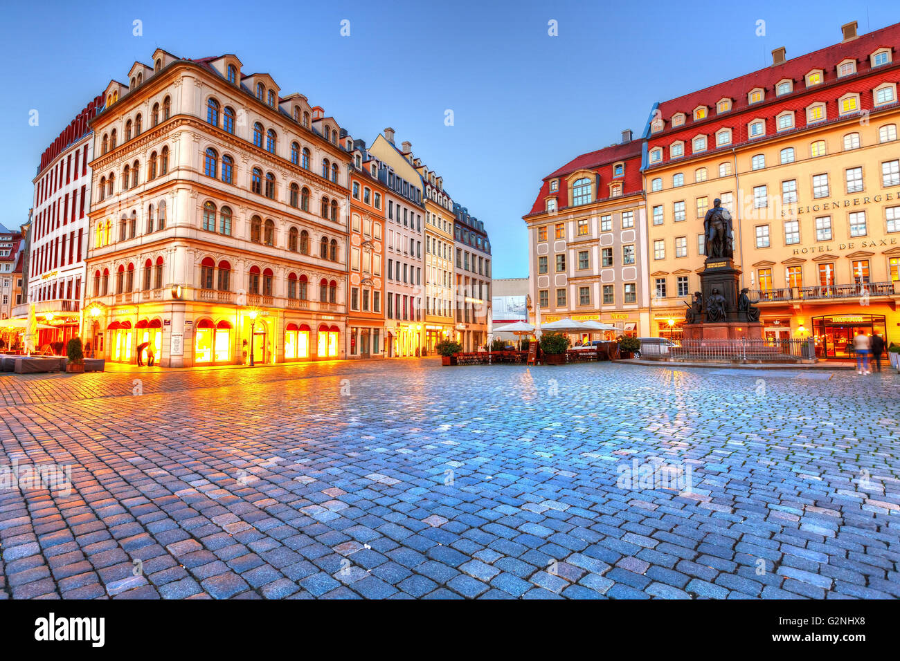Neumarkt square in the old town of Dresden, Germany. HDR image Stock ...