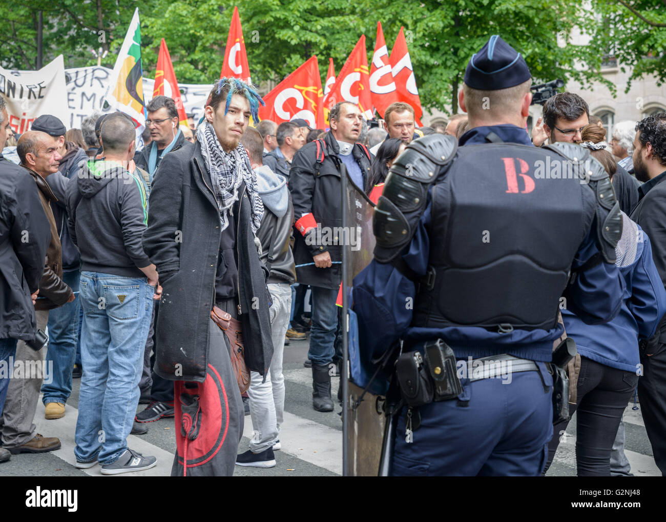 French unions and students protest in Paris, France after the ...