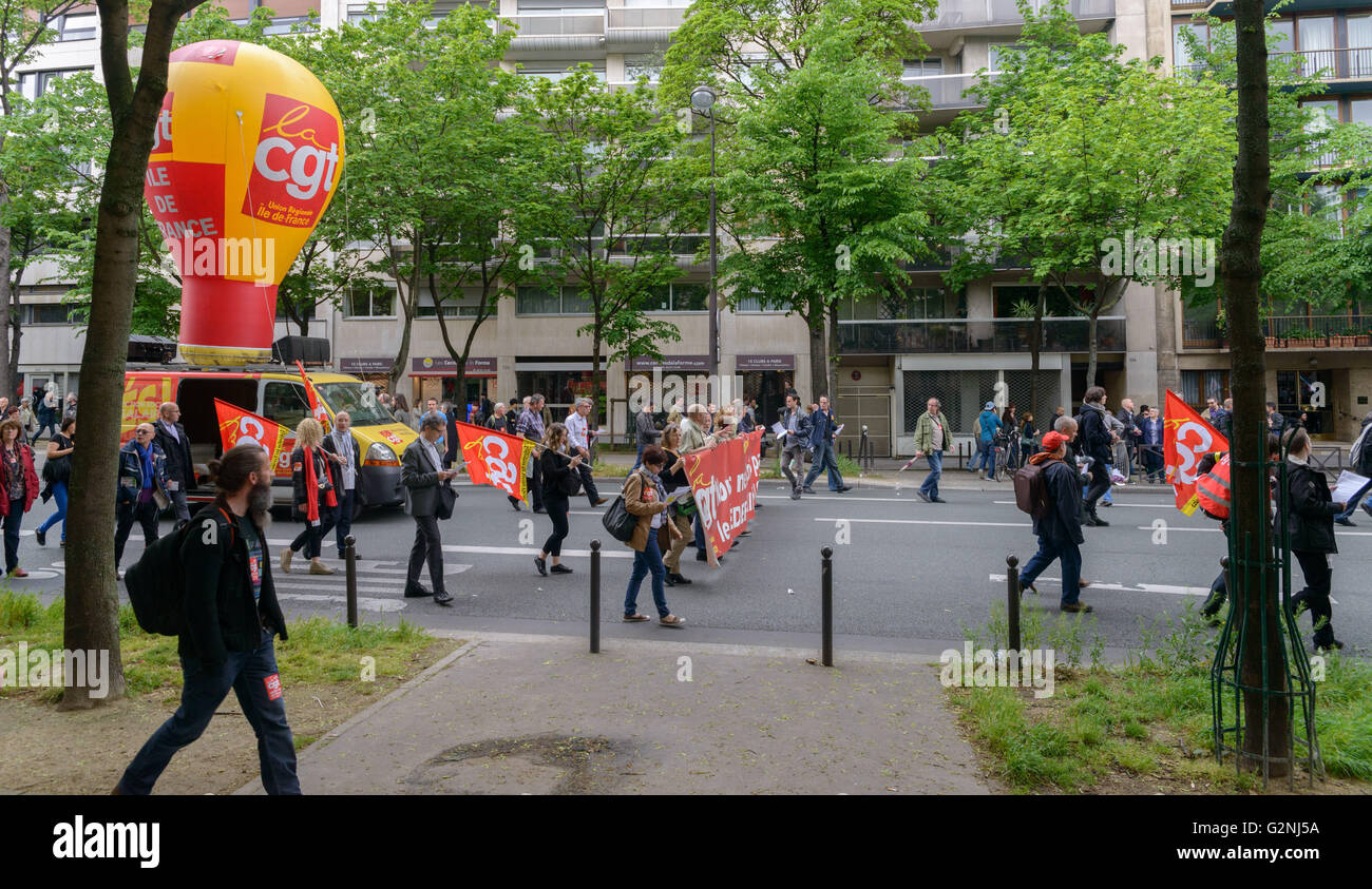 French unions and students protest in Paris, France after the ...