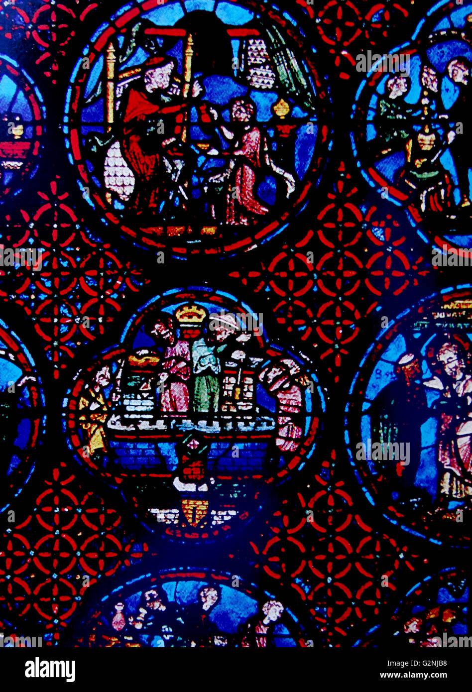 Detail from the Masons' window depicting a scene from the story of ...