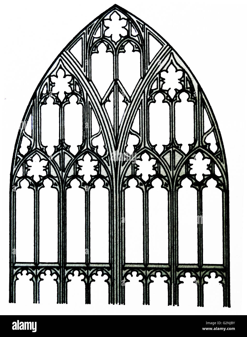 Sketch of the South transept window of Gloucester Cathedral Stock Photo ...