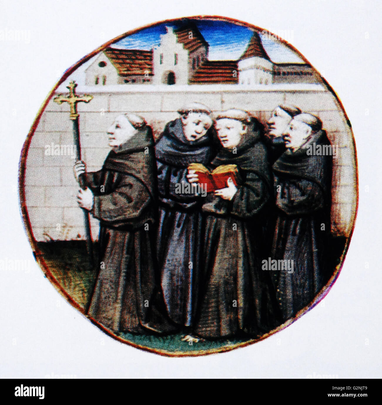 Roundel depicting Dominicans Monks. These monks belonged to the order ...