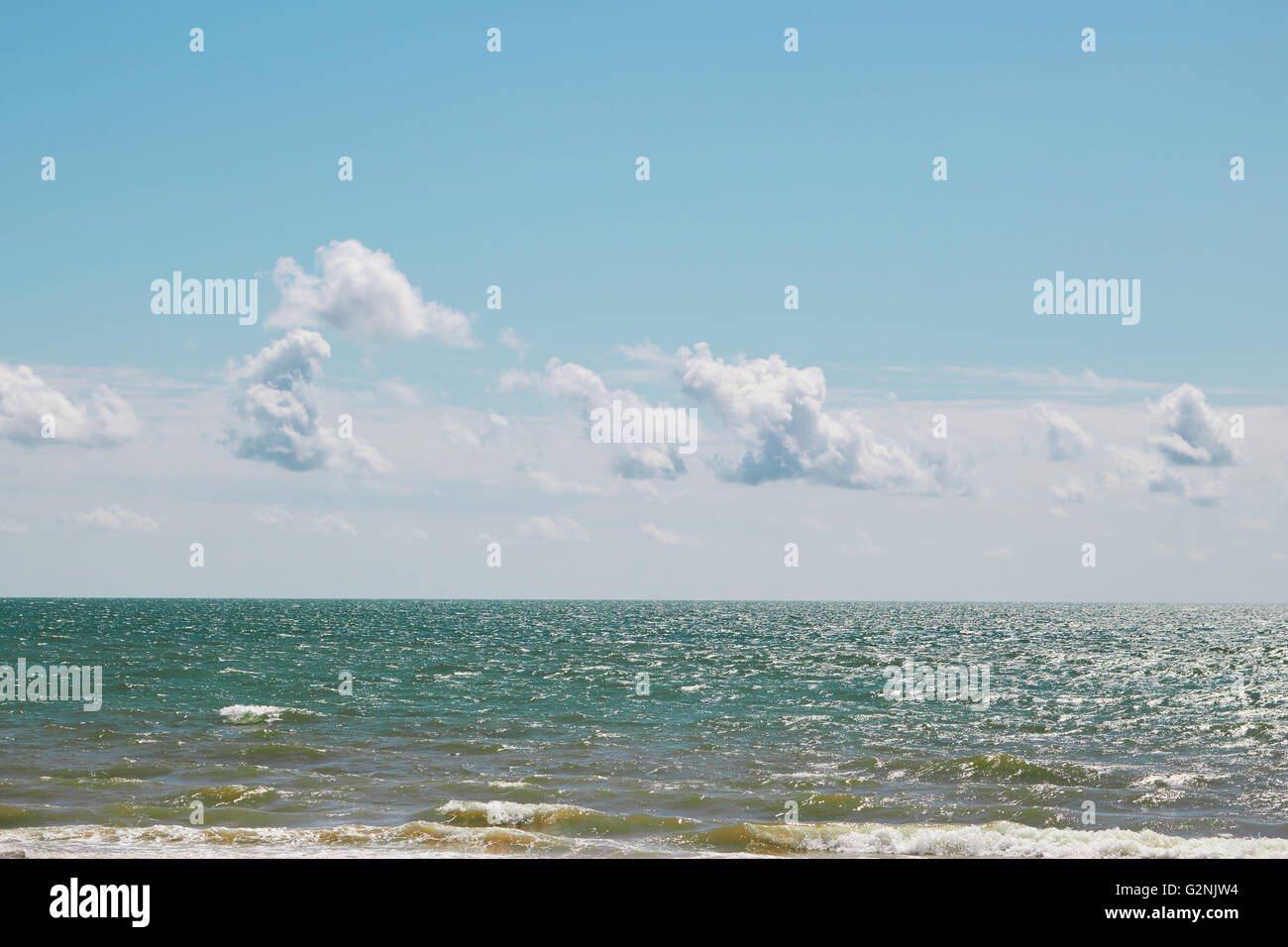 Cinematic sea view with blue sky in the UK Stock Photo - Alamy