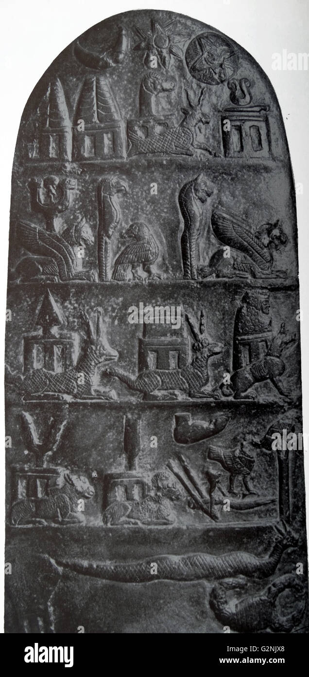 Susa: Boundary-stone of Nazi-maruttash. Fourteenth century B.C Stock ...