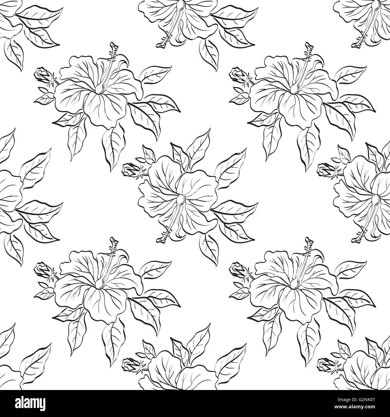 Seamless floral background, outline Stock Vector Image & Art - Alamy