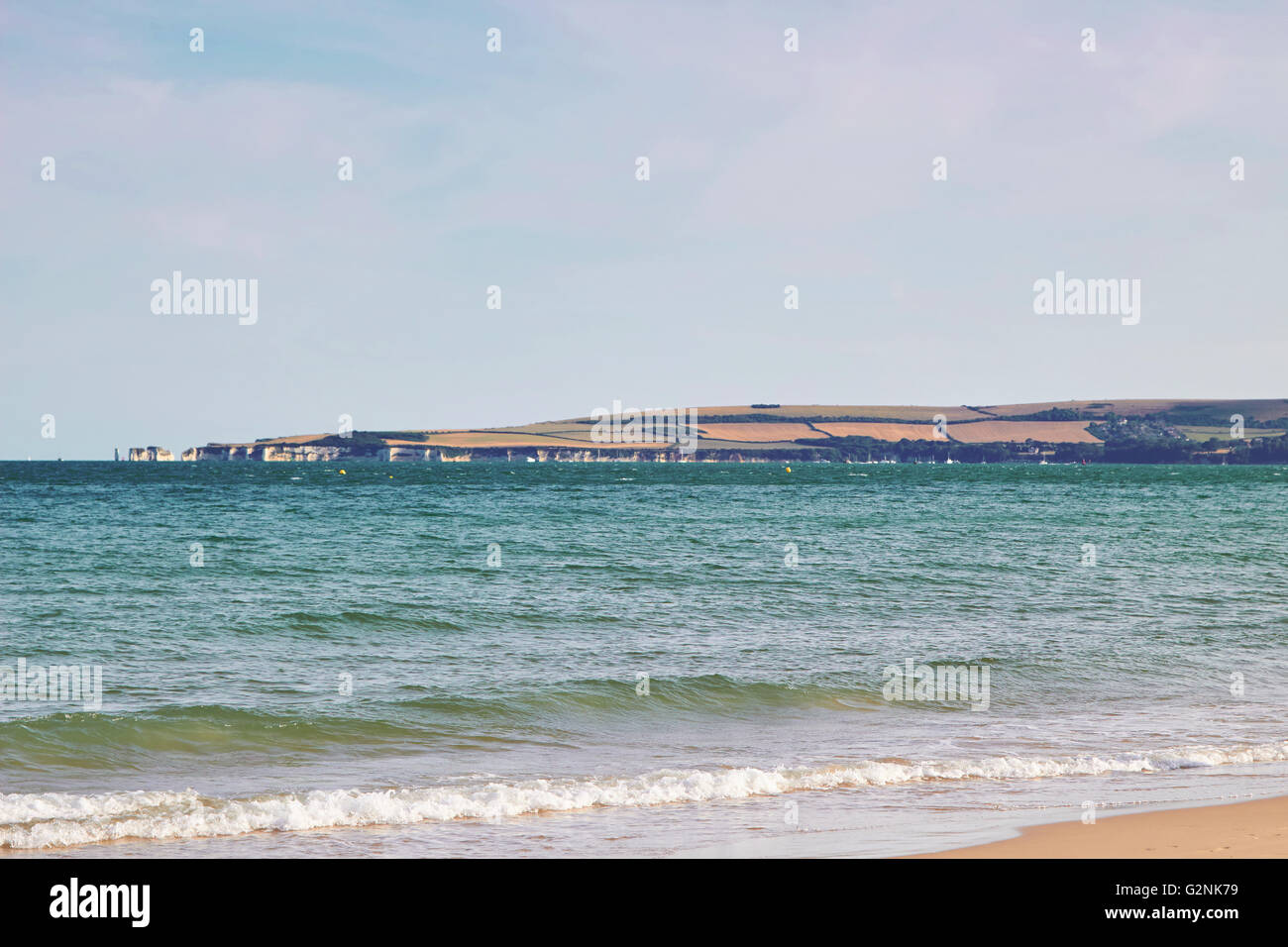Cinematic sea view with blue sky in the UK Stock Photo - Alamy