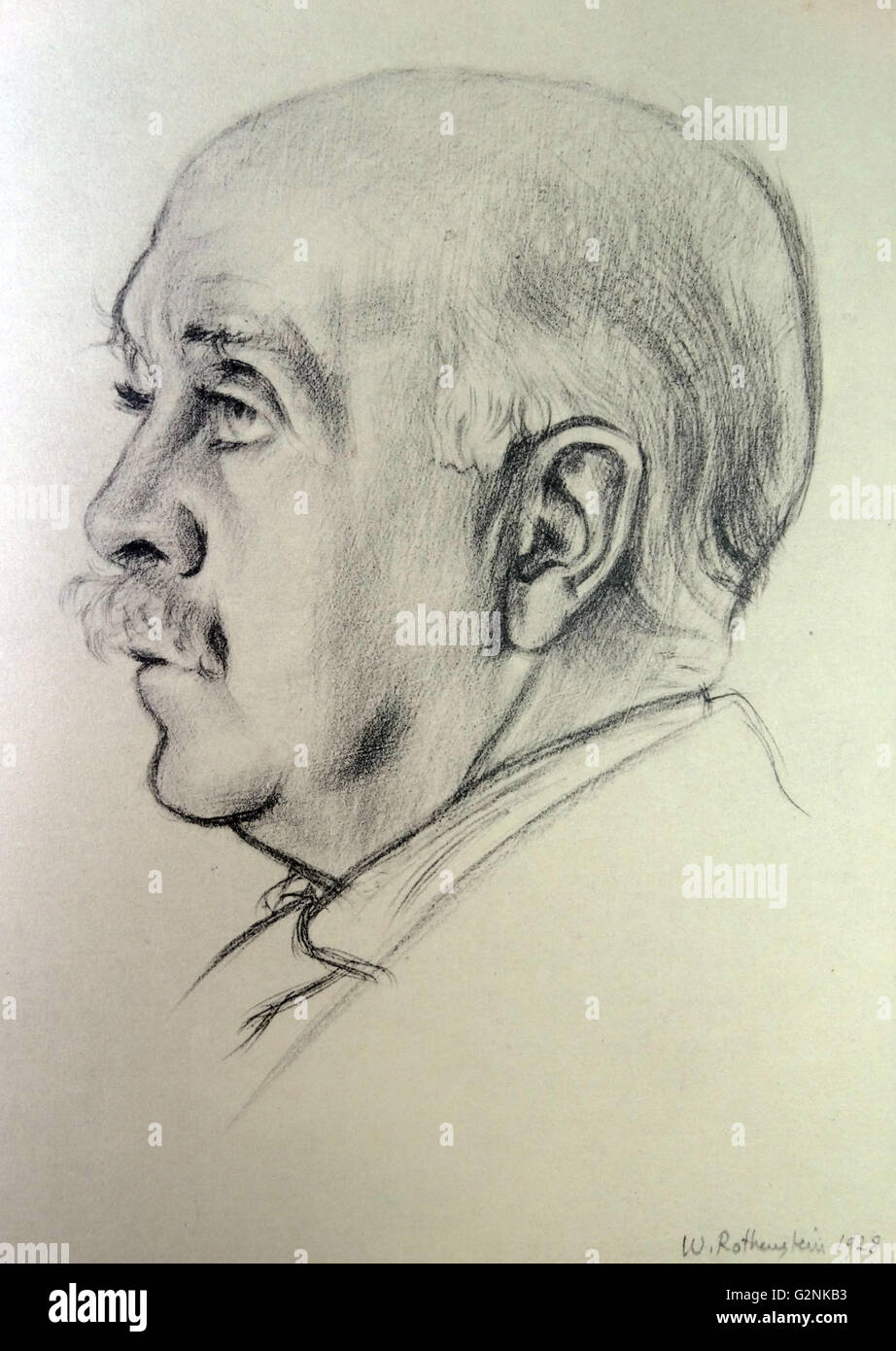 Portrait of Max Beerbohm by Sir William Rothenstein. Rothenstein (1872 ...