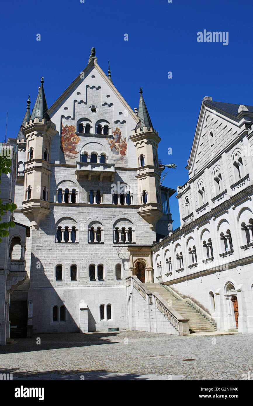The courtyard in Neuschwanstein Castle Stock Photo - Alamy