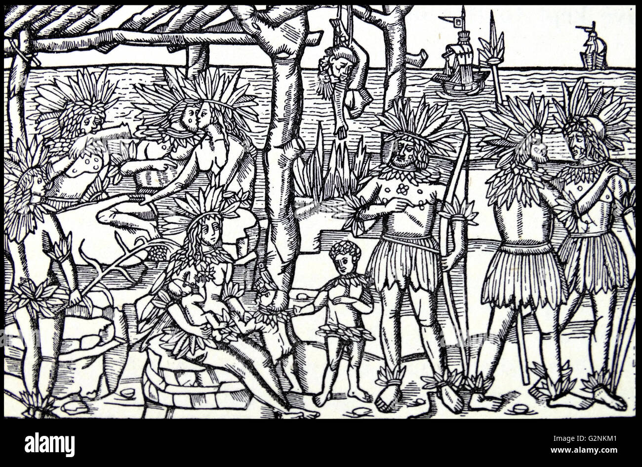 The first representation of the people of the new world. From a woodcut ...