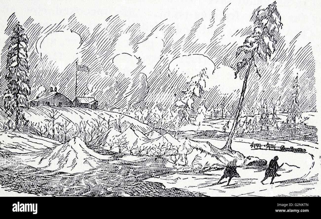 A winter view of Fort Enterprise. From a drawing by Wm. Back, in ...