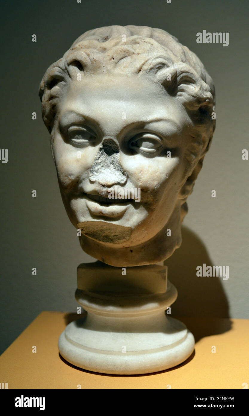 Roman copy of a 3rd century BC Greek sculpture of a Satyr Stock Photo ...