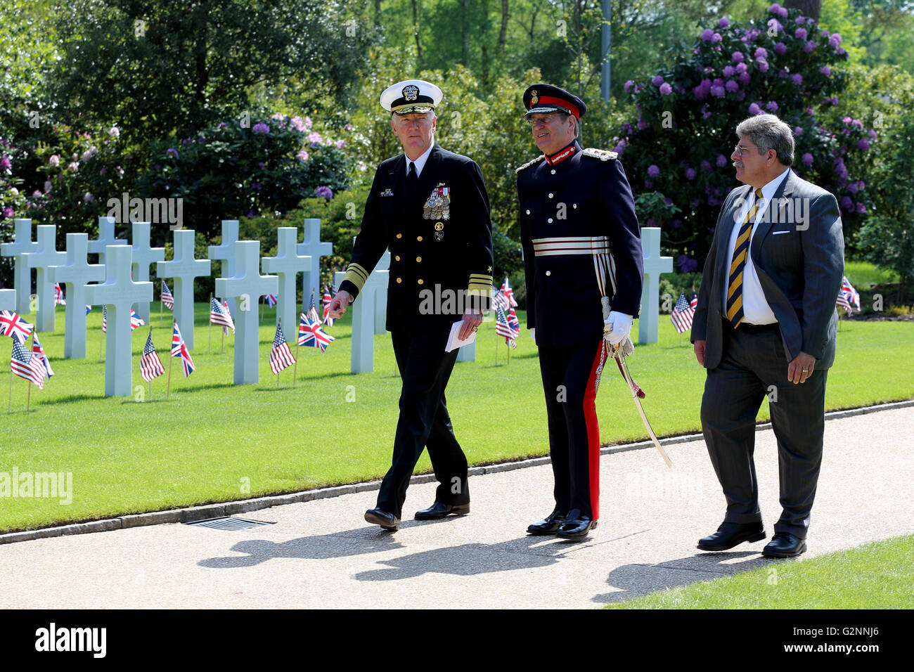 At left: VADM James G Foggo III; Mid: HM Lord-Lieutenant Surrey Michael ...