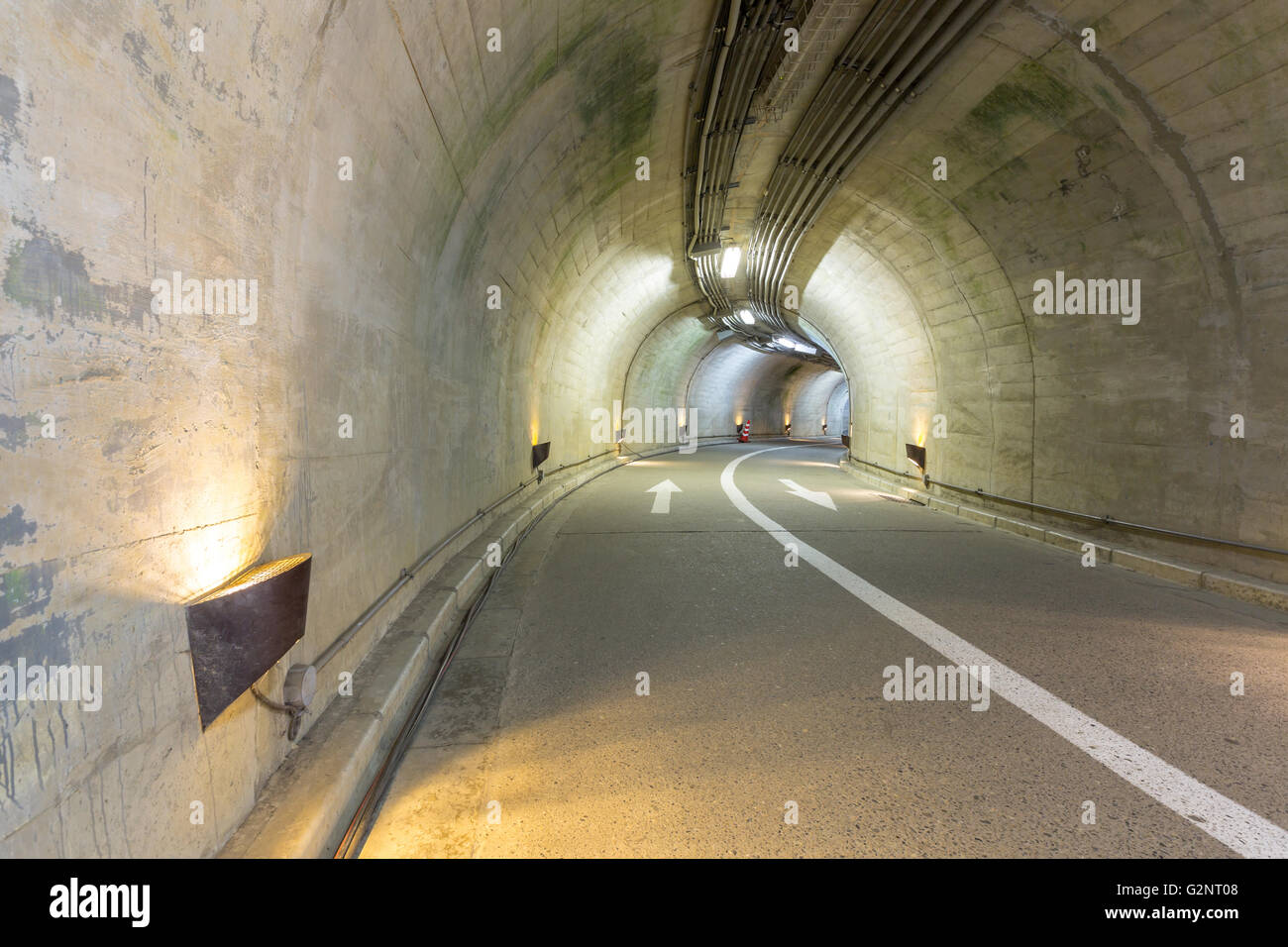 Interior of an urban walkway tunnel road Stock Photo - Alamy