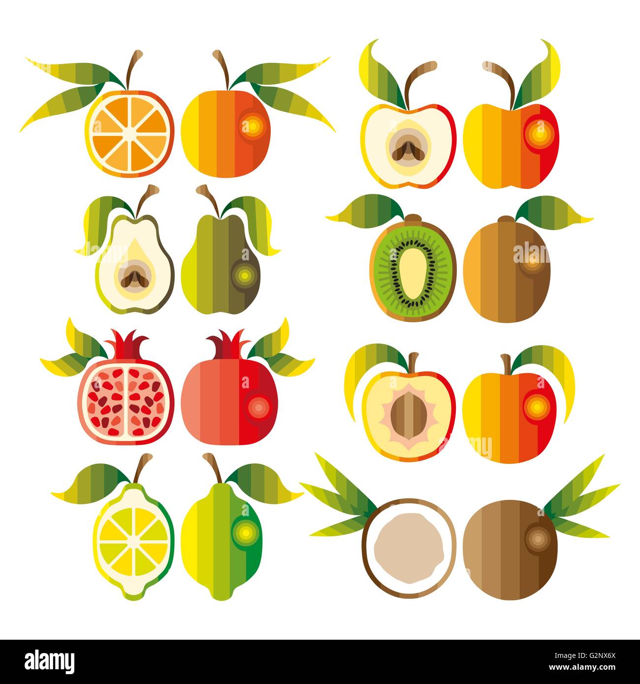 Illustration set of fruit Stock Vector Image & Art - Alamy